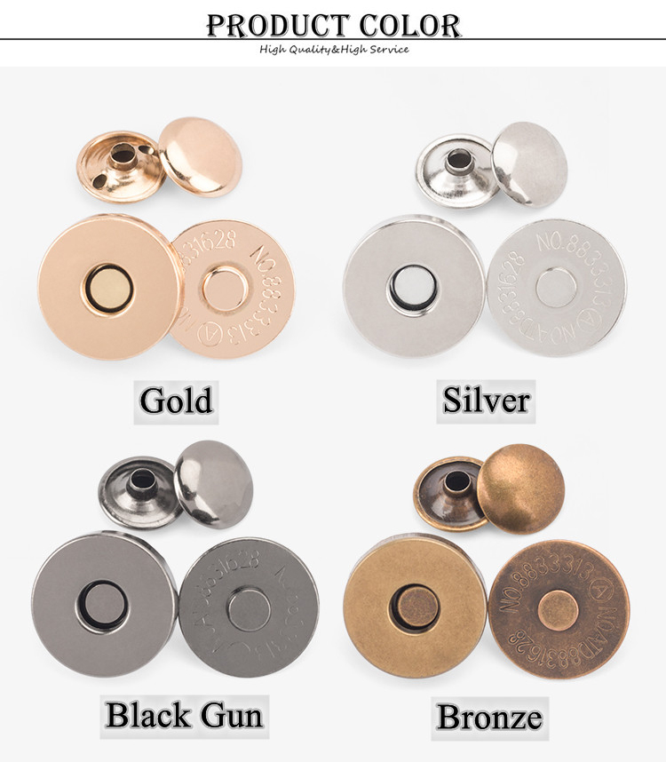 10 Sets Metal Double Rivet Magnetic Clasps Buttons Fastener Bag Press ...