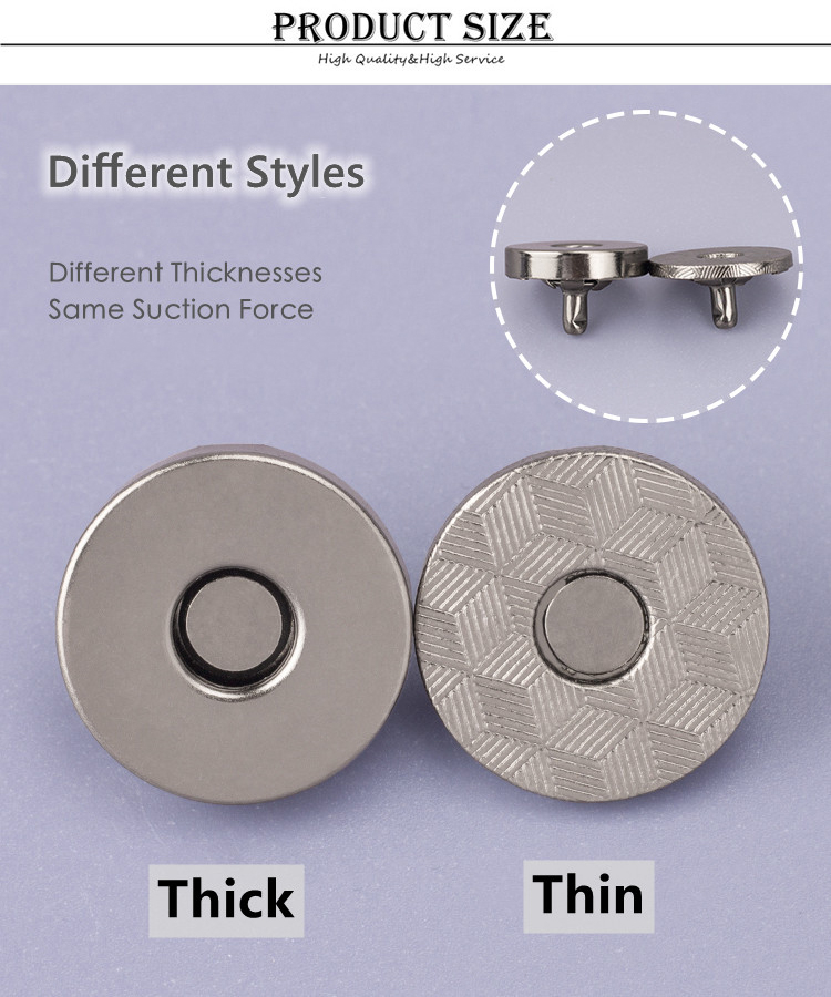 10 Sets Metal Double Rivet Magnetic Clasps Buttons Fastener Bag Press ...