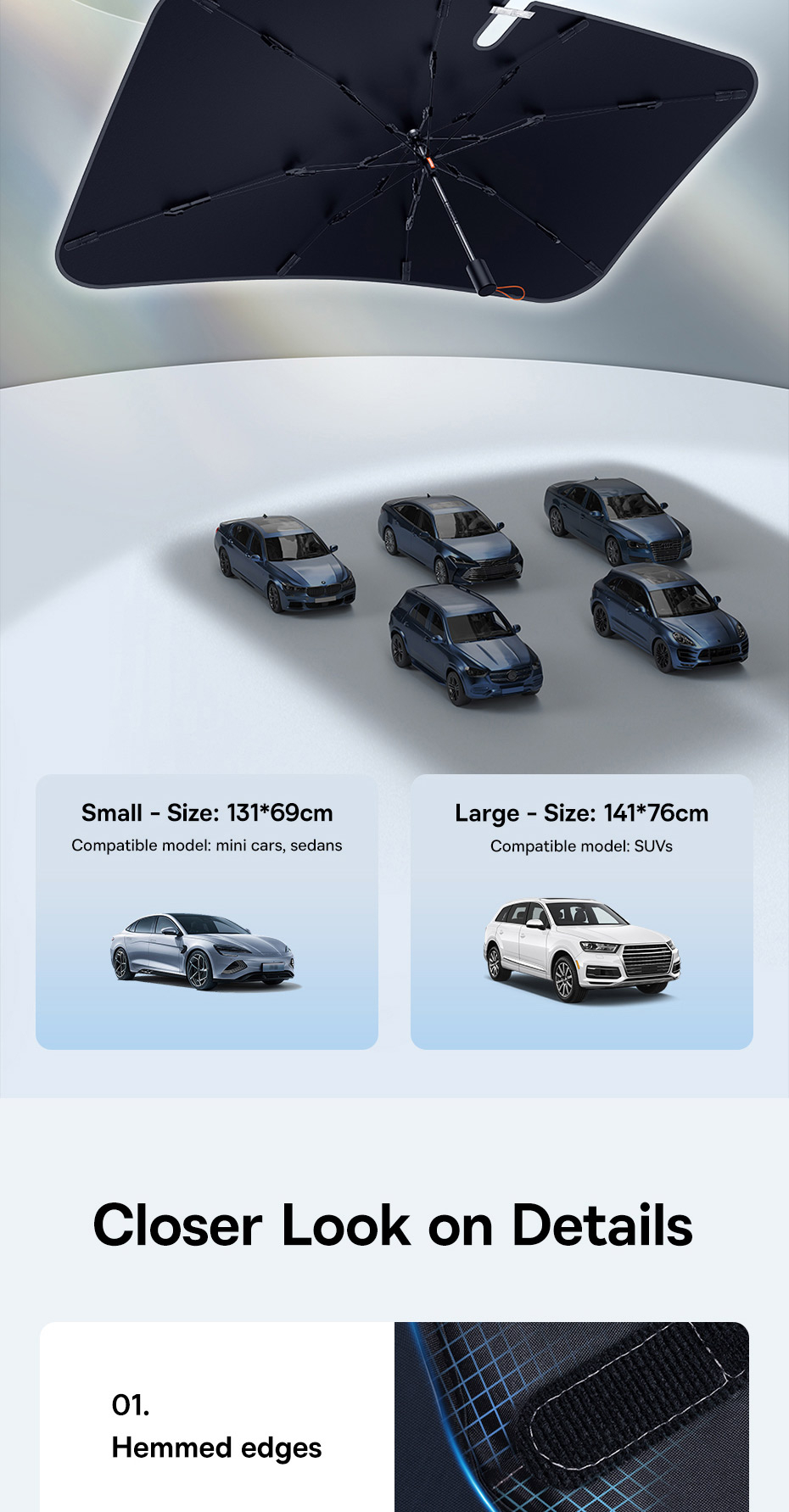Baseus Car Windshield Doubled-Layed Sunshades Cover Foldable Sun Shade ...
