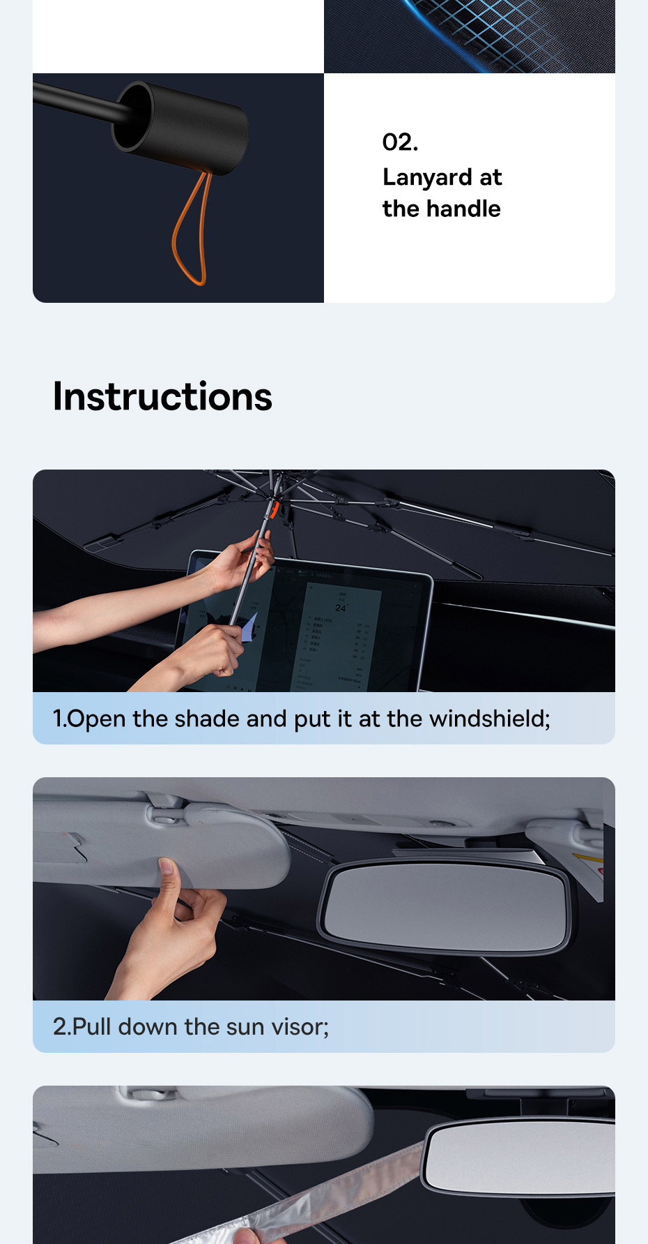 Baseus Car Windshield Doubled-Layed Sunshades Cover Foldable Sun Shade ...