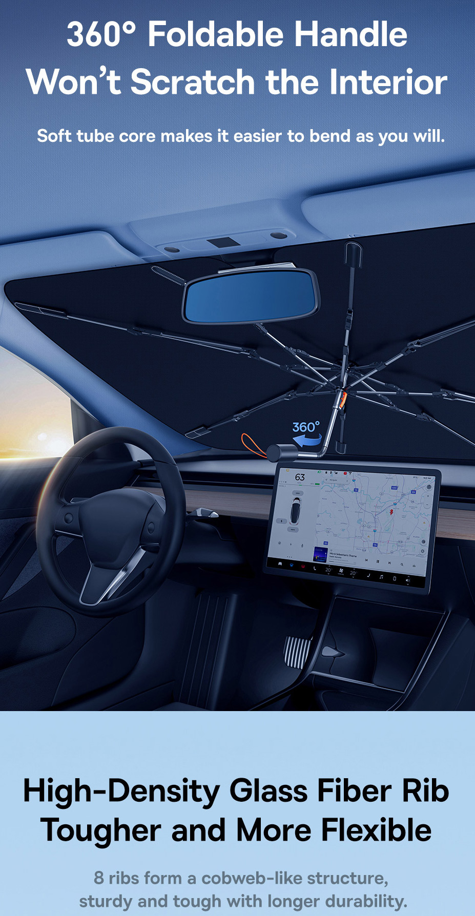 Baseus Car Windshield Doubled-Layed Sunshades Cover Foldable Sun Shade ...