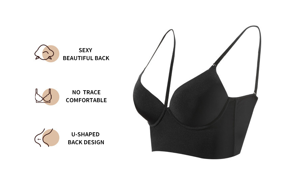 FallSweet Women Low Back Bras Seamless Thin Cup Bralette Deep U ...