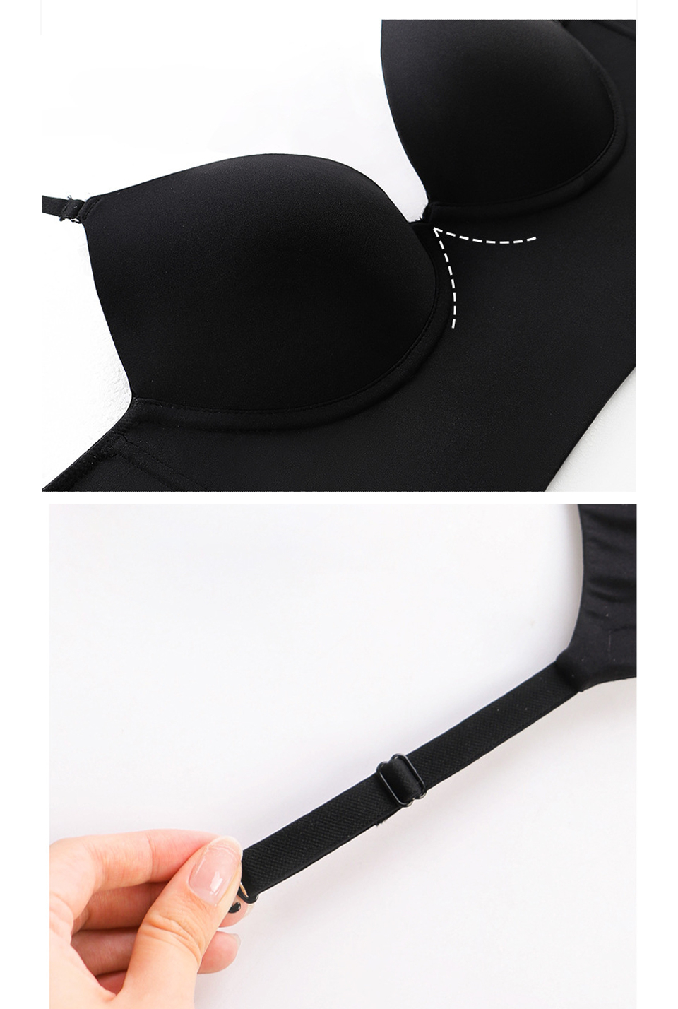 FallSweet Women Low Back Bras Seamless Thin Cup Bralette Deep U Backless Brassiere Invisible ...