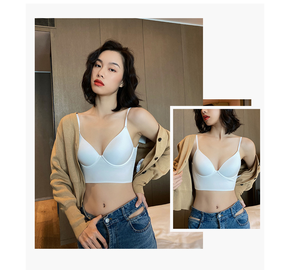 FallSweet Women Low Back Bras Seamless Thin Cup Bralette Deep U Backless Brassiere Invisible ...