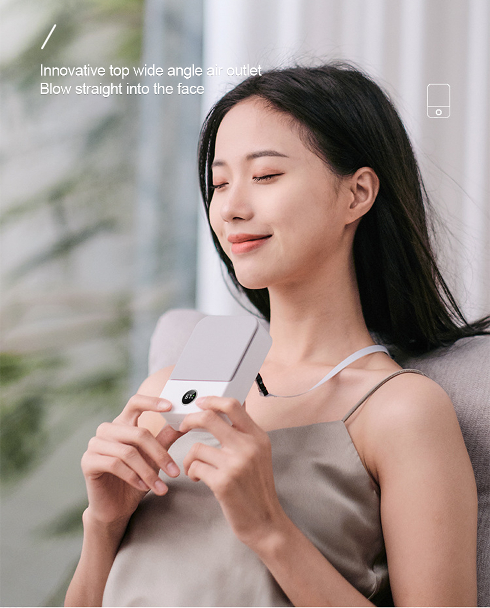 Hanging Neck Fan Summer Mini Air Cooler USB Rechargeable Personal ...