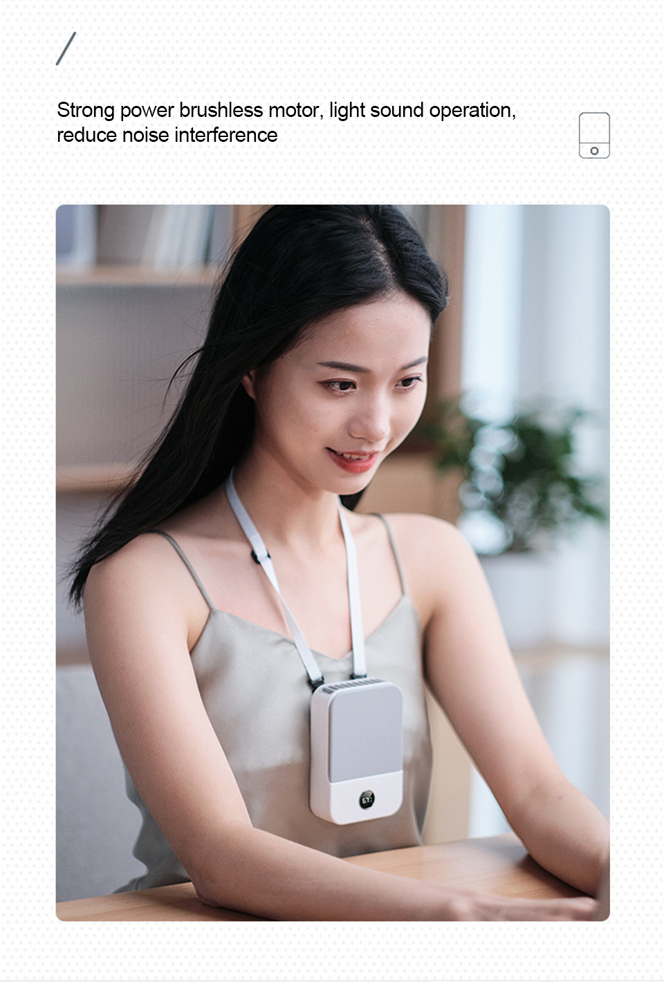 Hanging Neck Fan Summer Mini Air Cooler USB Rechargeable Personal ...