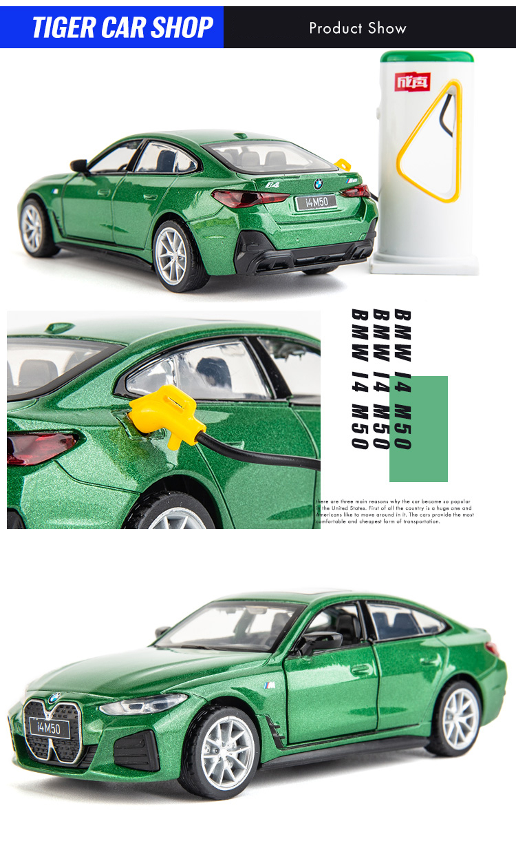 Diecast car 1:34 BMW i4 M50 Electric sports car Models Alloy Car ...
