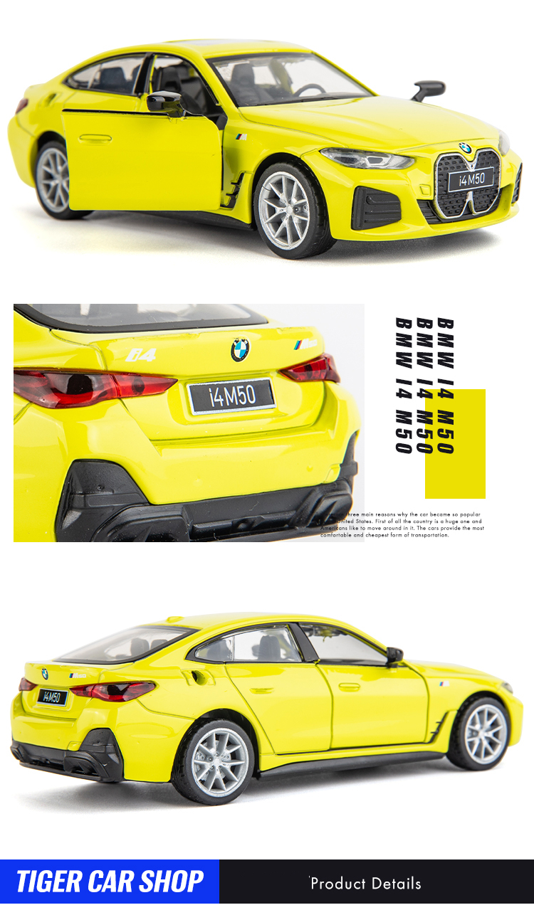 Diecast car 1:34 BMW i4 M50 Electric sports car Models Alloy Car ...