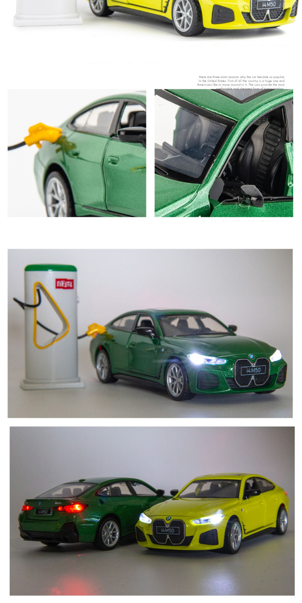 Diecast car 1:34 BMW i4 M50 Electric sports car Models Alloy Car ...