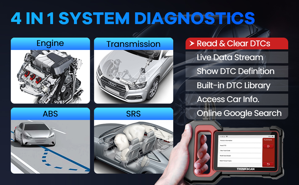 Thinkcar Thinkscan Plus S6 Professional Automotive Scanner ABS SRS AT ...