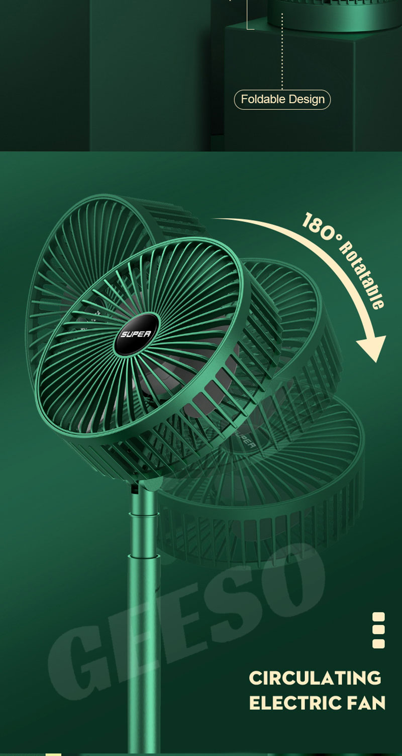 GEESO Kipas Mini Portable Fan Folding Table Fan Telescope Desktop Fan ...