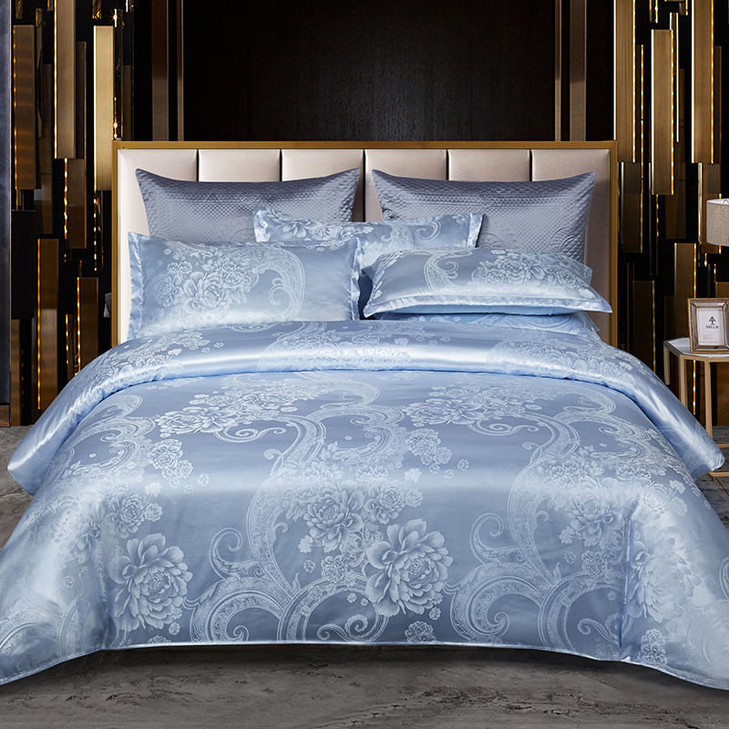 4 IN 1 European Style Bedding Set Light Luxury Jacquard Printed Bed ...