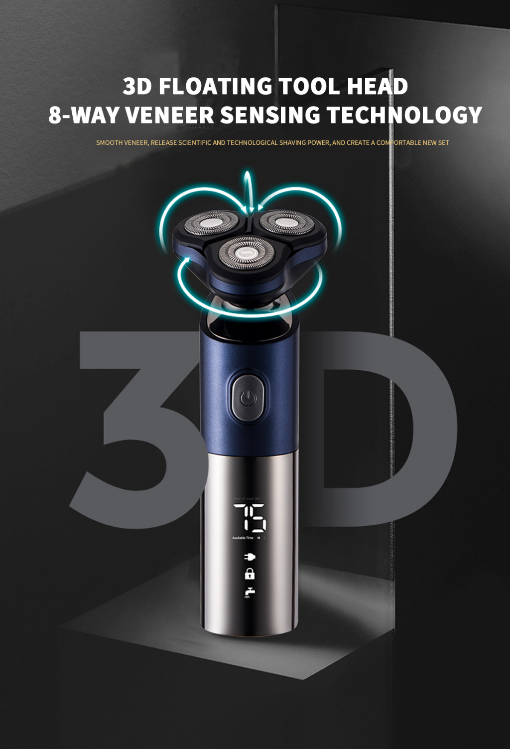 WPOI Electric Shaver for Men - Rechargeable Wet & Dry Electric Razor ...