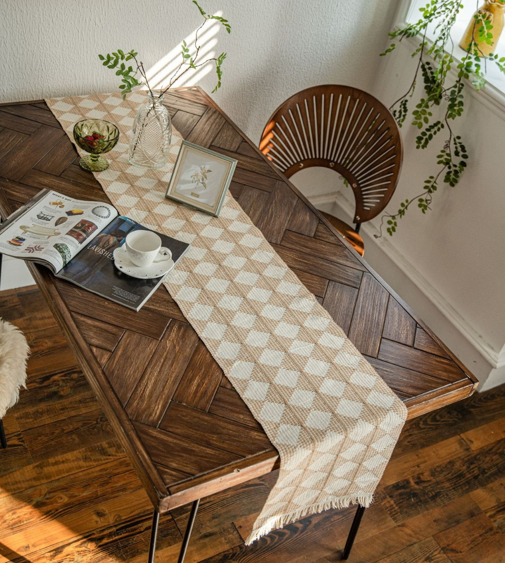 Nordic Table Runner for Coffee Table Long Table Cover Woven Cotton ...