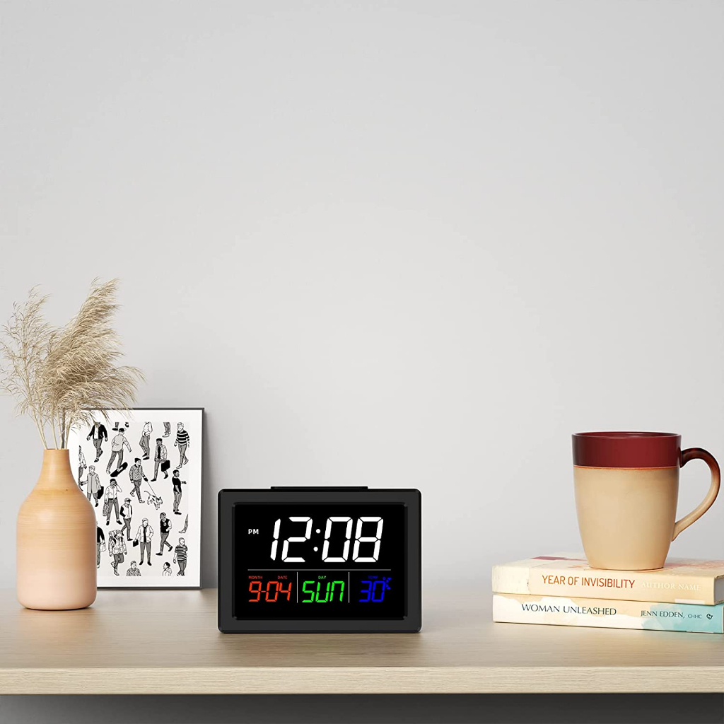 Digital Music Alarm Clock 8 Ringtones with Snooze Function 5.3" Large ...