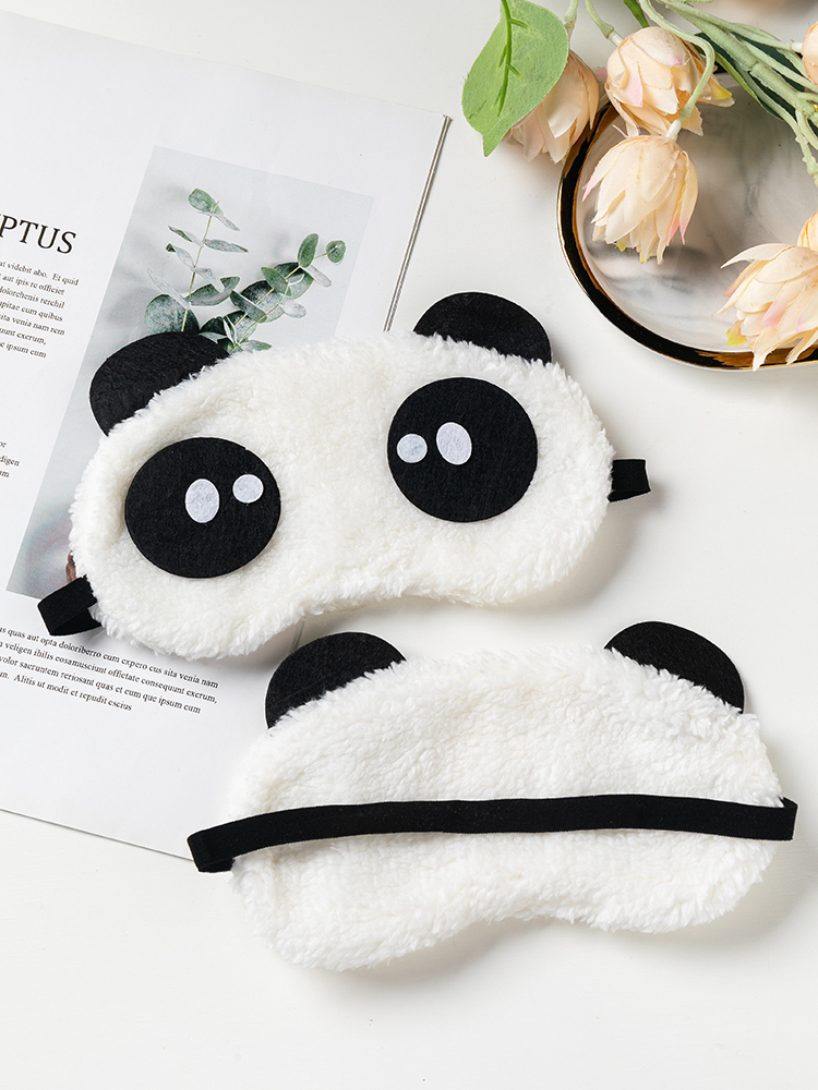 Cute Panda Sleeping Mask Soft Fluffy Plush Blindfold Funny Novelty ...