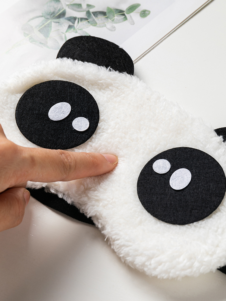 Cute Panda Sleeping Mask Soft Fluffy Plush Blindfold Funny Novelty ...