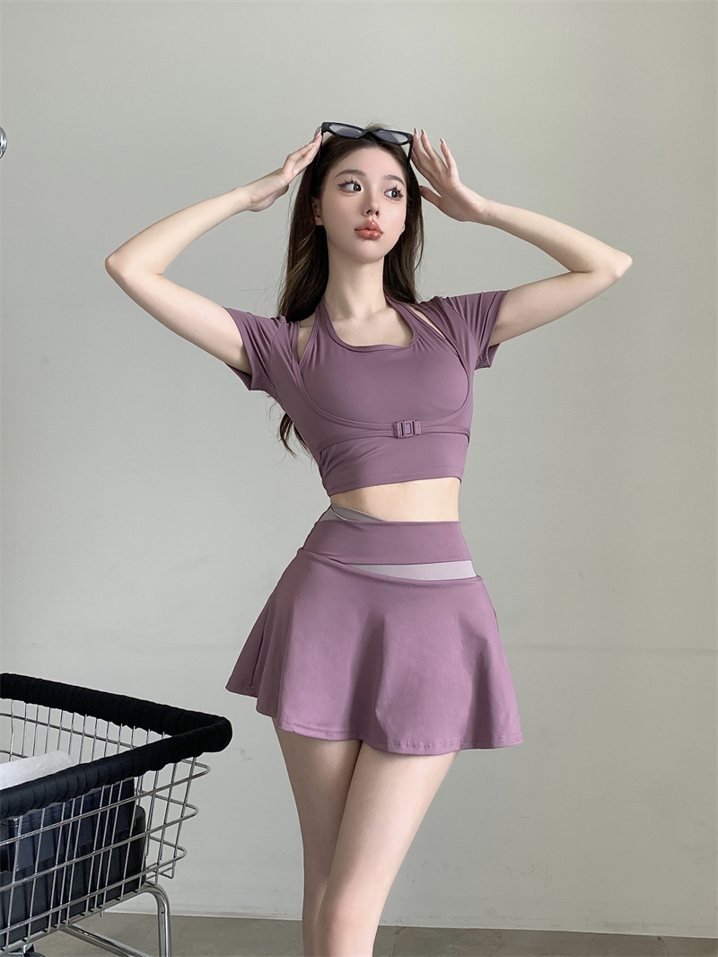 Fit.HER T-shirt New Honey Peach Neck Top With Chest Cushion Short Fit ...