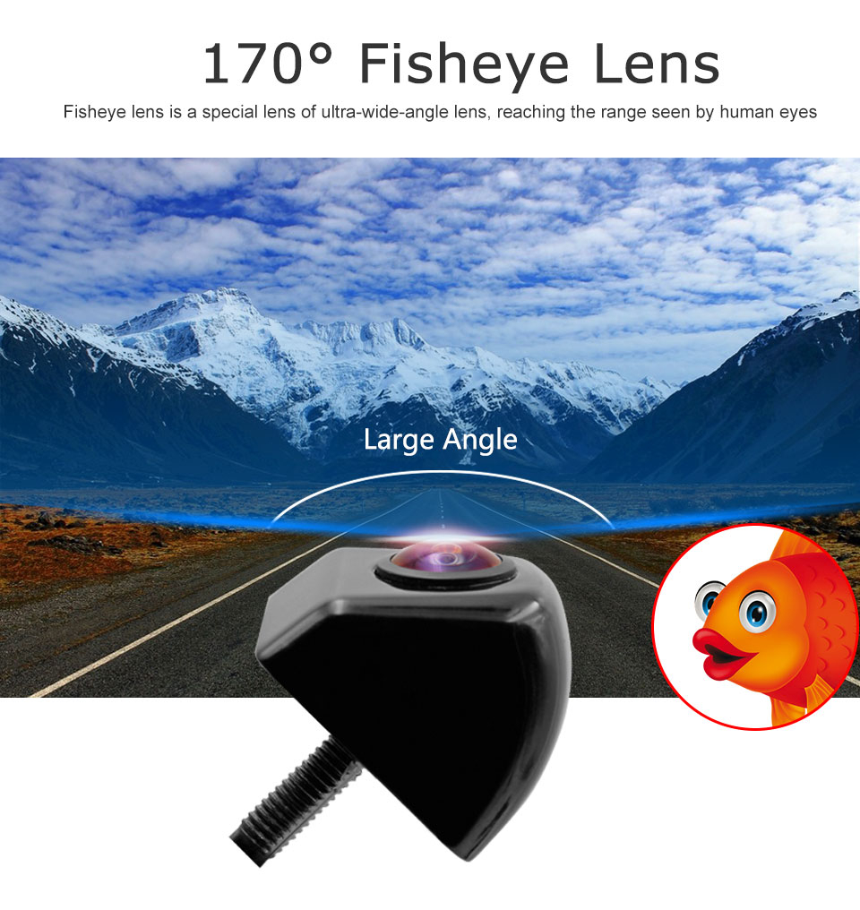 HD 1920x1080P Dynamic Trajectory 170° Fisheye Lens Car Rear View Camera ...