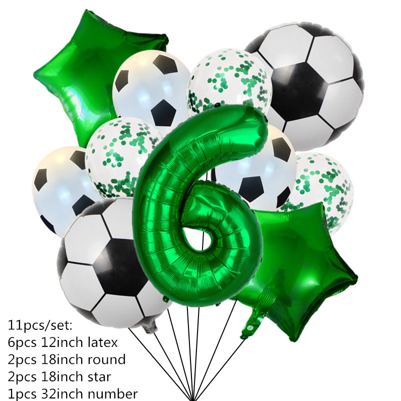 11pcs Helium Foil Globos Football Balloons Birthday Party Decorations ...