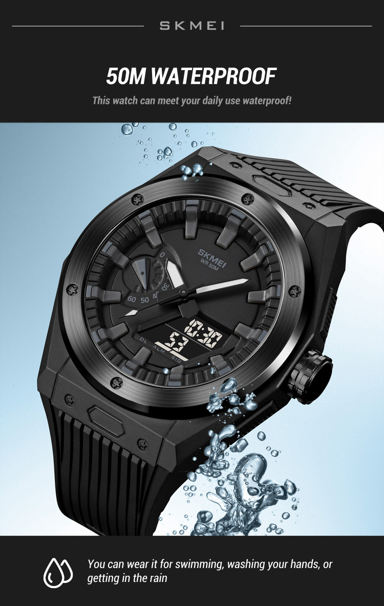 SKMEI Fashion LED Nightlight Digital Pointer Dual Display Watch ...