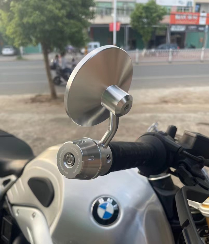 Motorcycle Rearview Handle Bar End Mirrors Round Convex Mirror Side ...