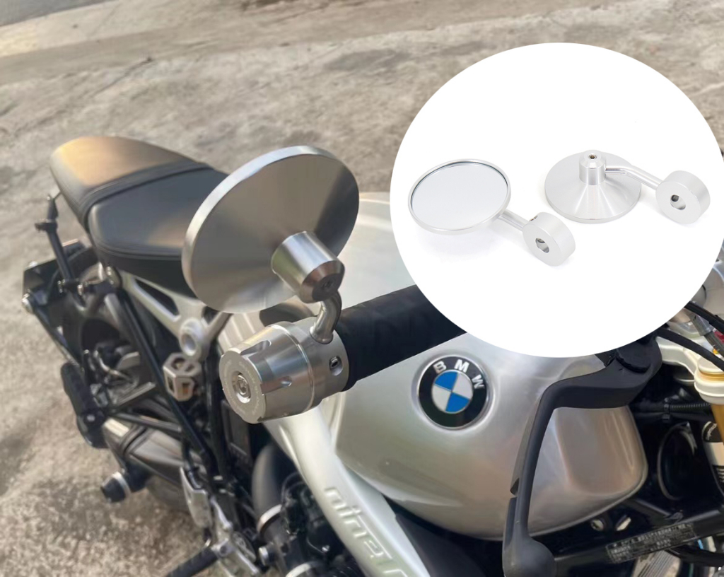 Motorcycle Rearview Handle Bar End Mirrors Round Convex Mirror Side ...