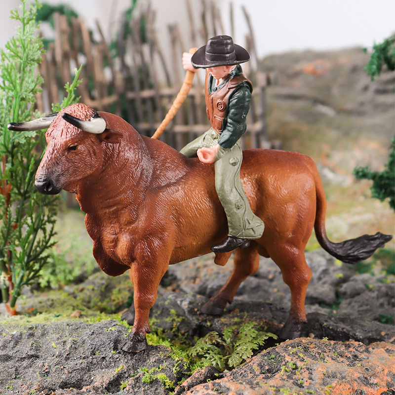 Spanish Bullfighting Bull Cowboy Matador Simulation Set Model Children ...