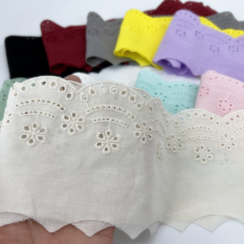 1 Meter Price10cm wide colorful cotton lace with hollowed Border lace ...