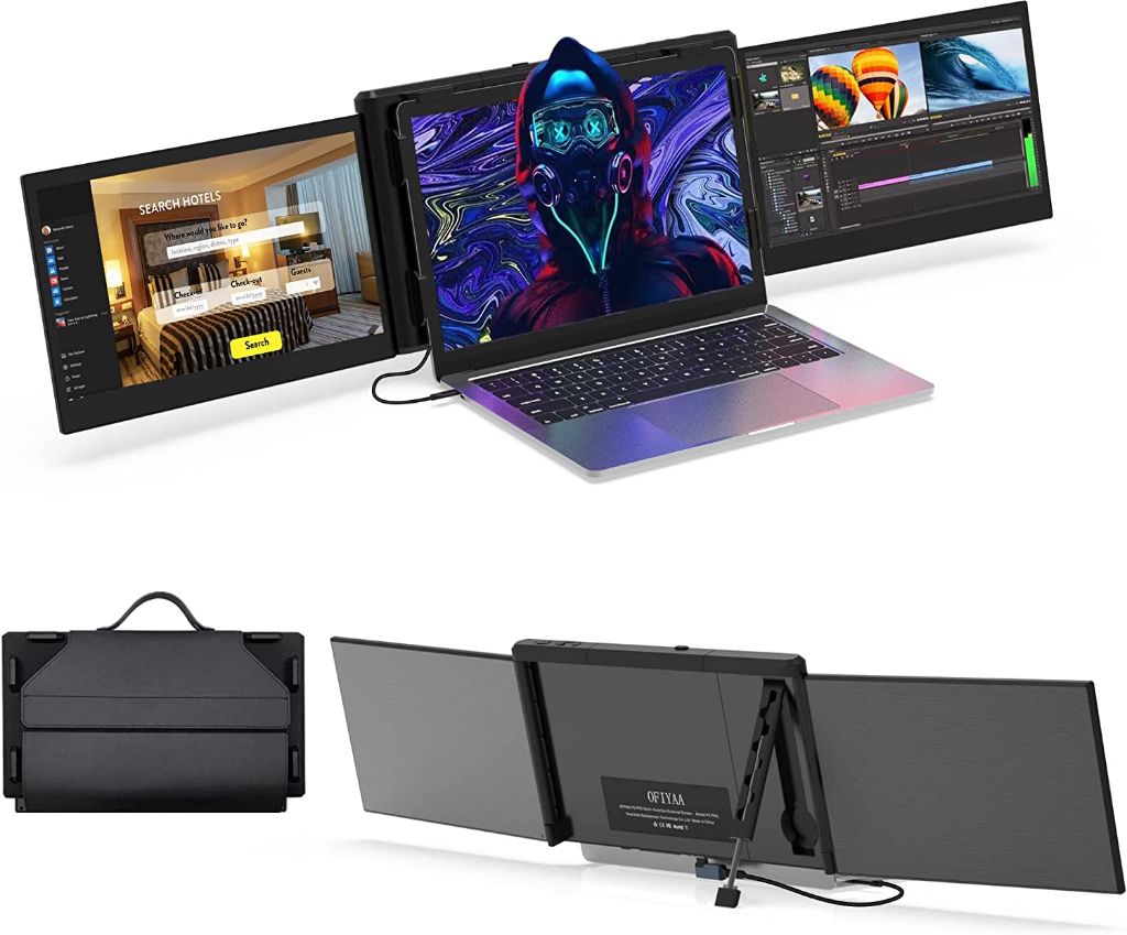 OFIYAA P2 Pro Triple Portable Monitor 13.3-inch Laptop Screen Expander ...