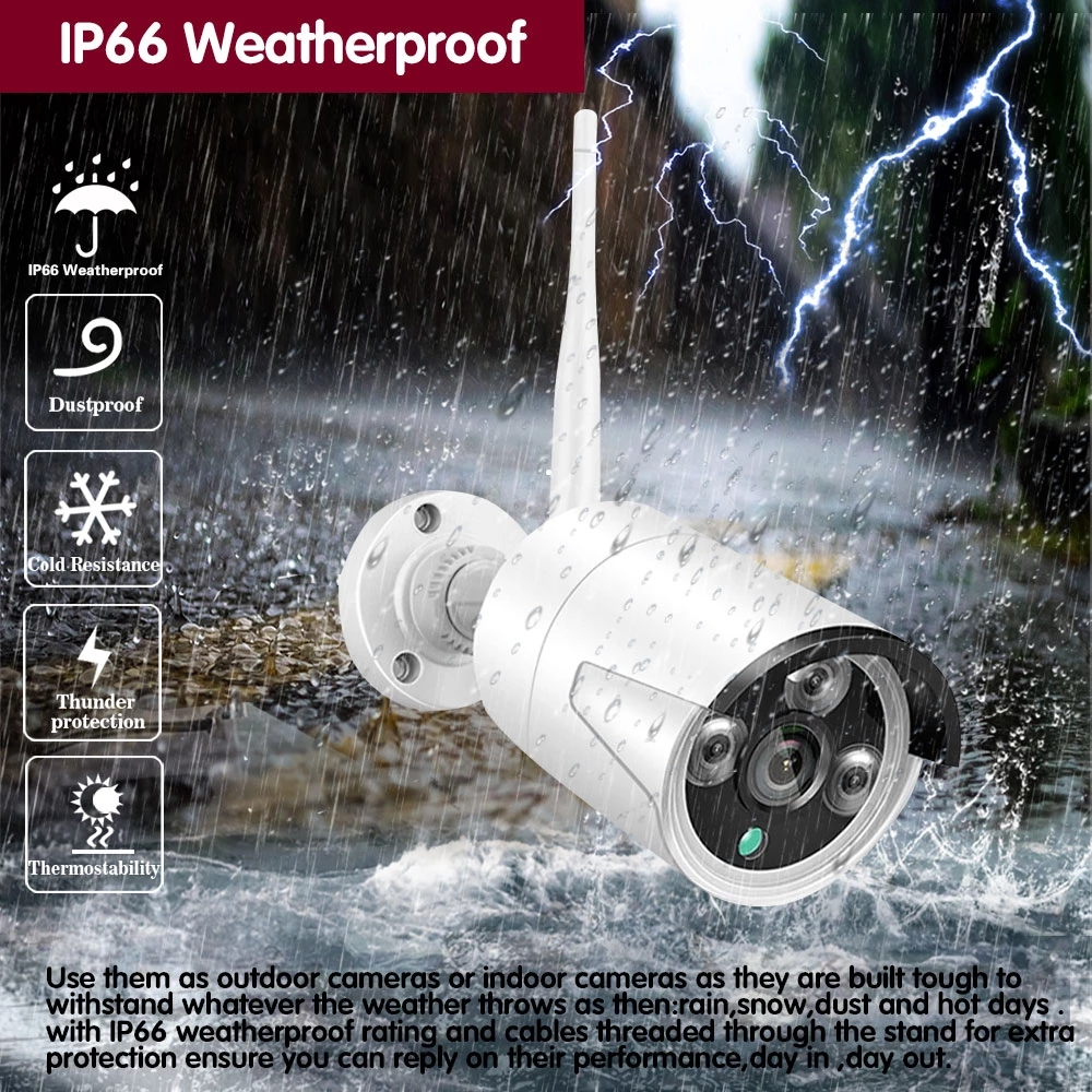 Wistino Audio 8ch Outdoor CCTV Kit Wireless 6MP Bullet IP Cctv Camera ...