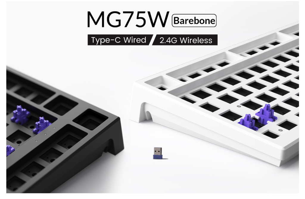 MonsGeek MG75W Barebone Kit for Custom Keyboard, Hotswap Mechanical ...