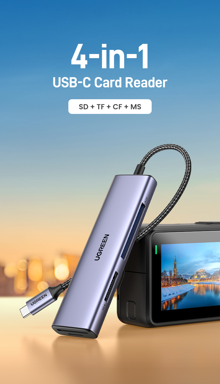UGREEN Card Reader SD 4.0 312MB/s USB-C 3.0 to SD MicroSD TF Memory ...