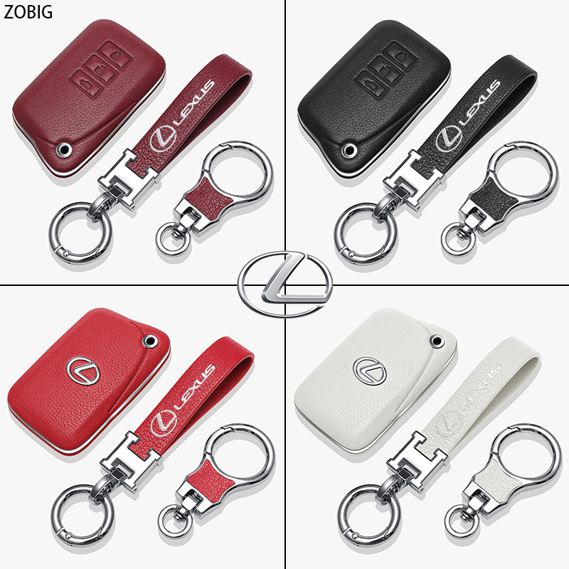 ZOBIG Genuine leather Key Fob Cover for Lexus Car Key Case Shell For ...
