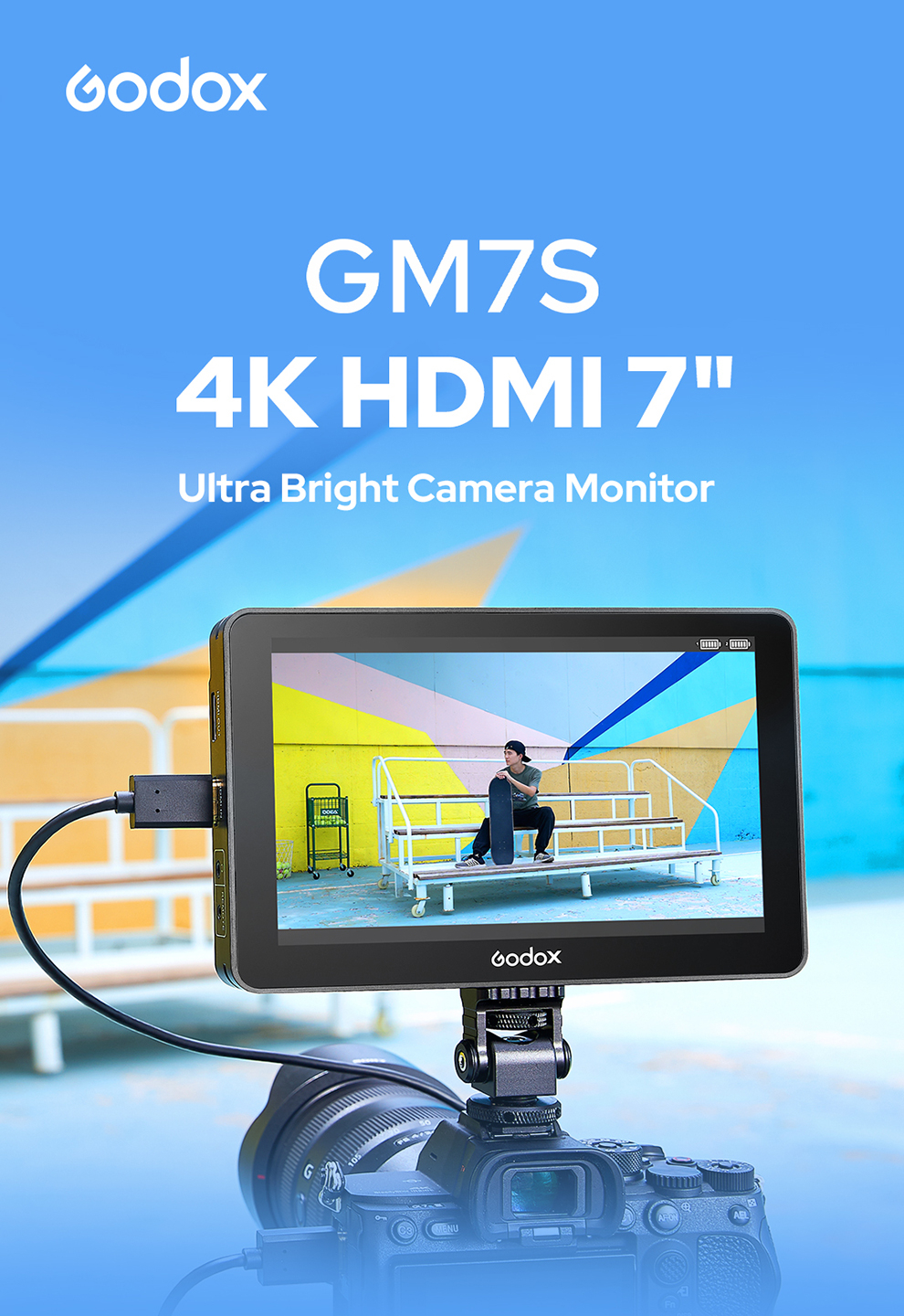 Godox GM7S 4K HDMI 7’’ Ultra Bright Camera DSLR Monitor 3D LUT Touch ...