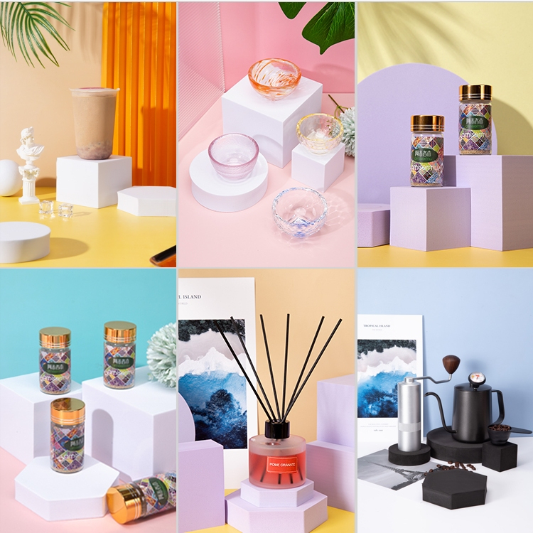 8PCS Geometric Cube Photo Props Set, Hard Foam Photography Background ...