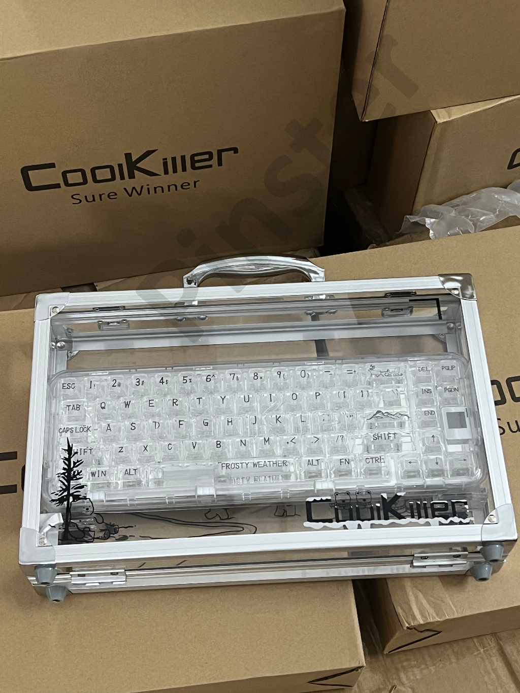 【Available in stock】Coolkiller CK68 Polar Bear Mechanical keyboard Ice through three molds ...