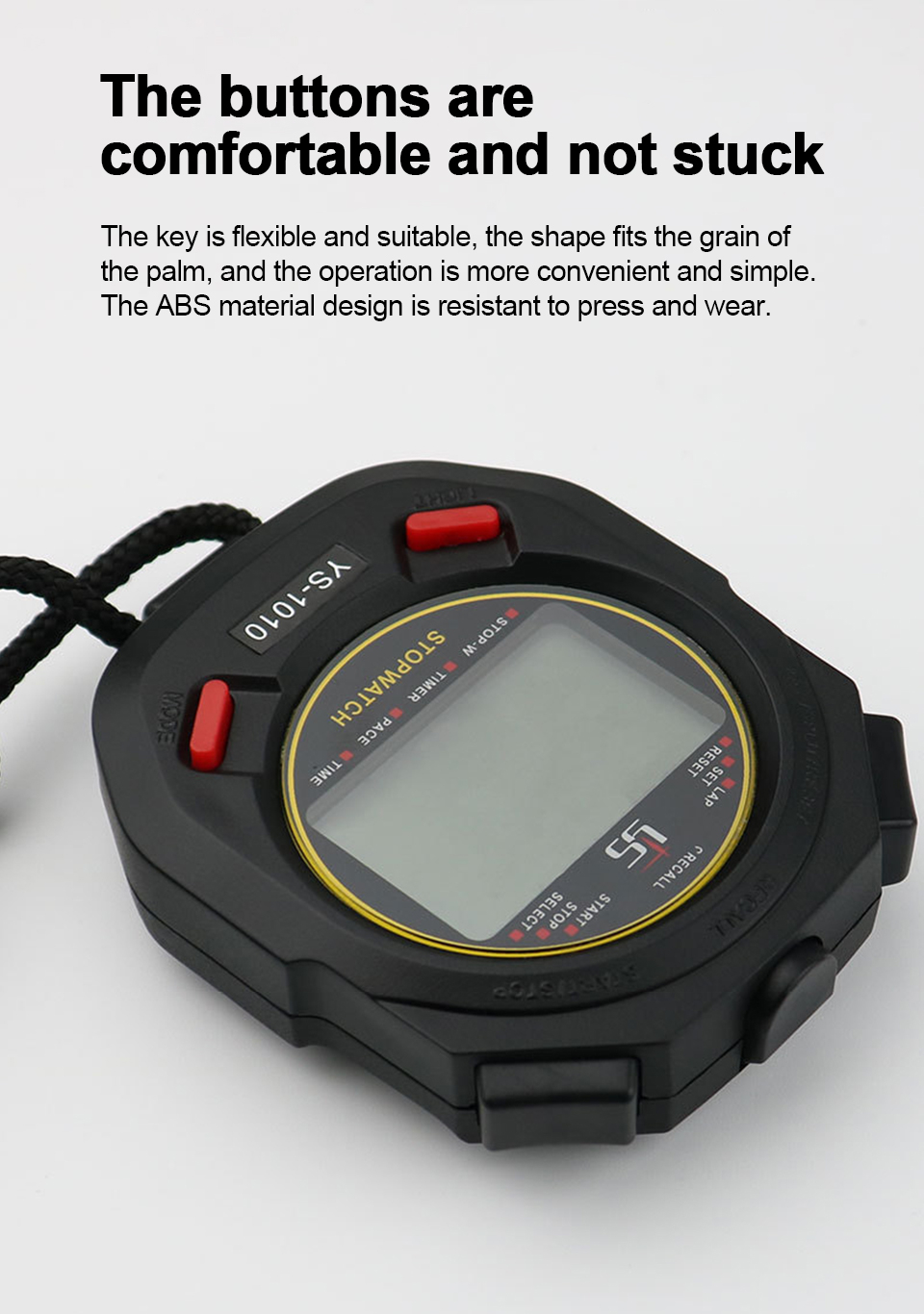 Digital Sports Stopwatch Timer 10/30/60/100 Tracks Luminous Stopwatch ...