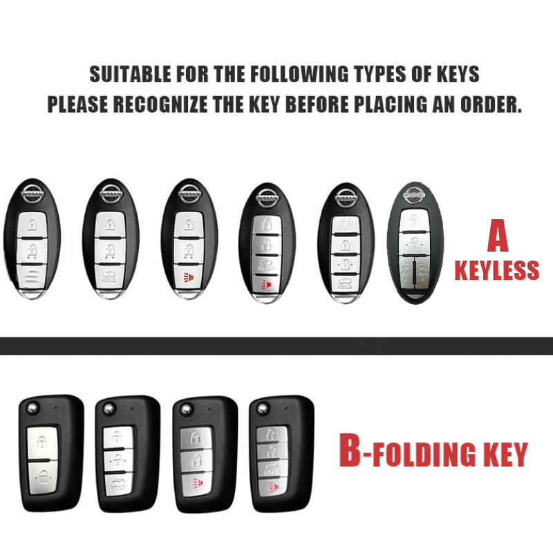 【keyless/flip key】Car for Nissan Chrome Metal Protective Casing TPU Car ...