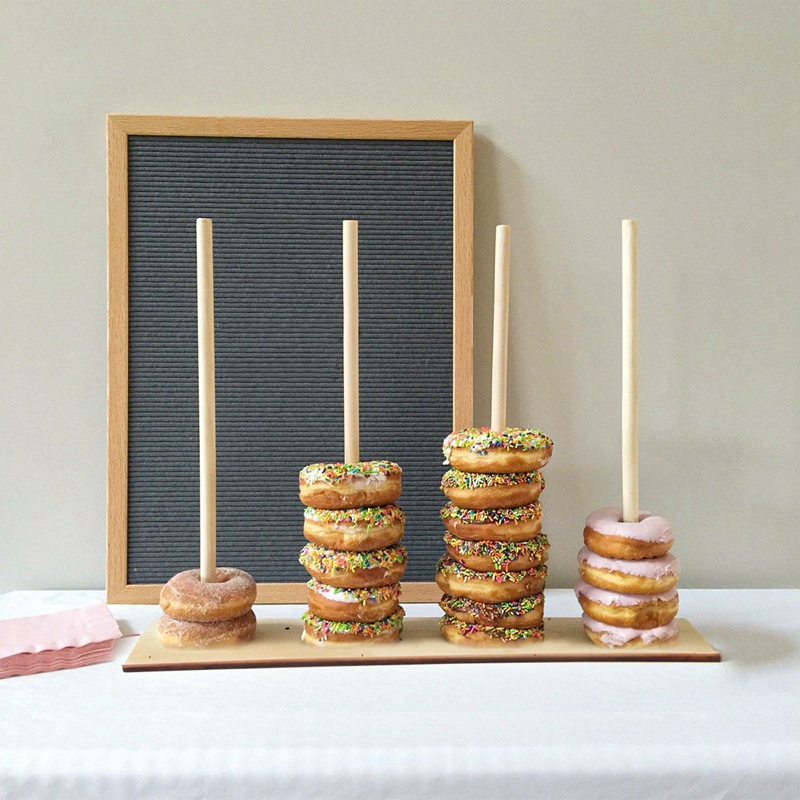 Wayfun Wooden Doughnut Stand Donut Display Holder Birthday Wedding ...