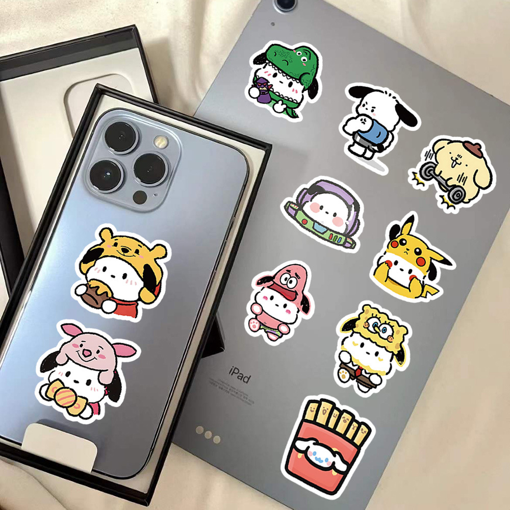 100 Sheets Non-Repetitive Cartoon Q Version Sanrio Graffiti Stickers ...