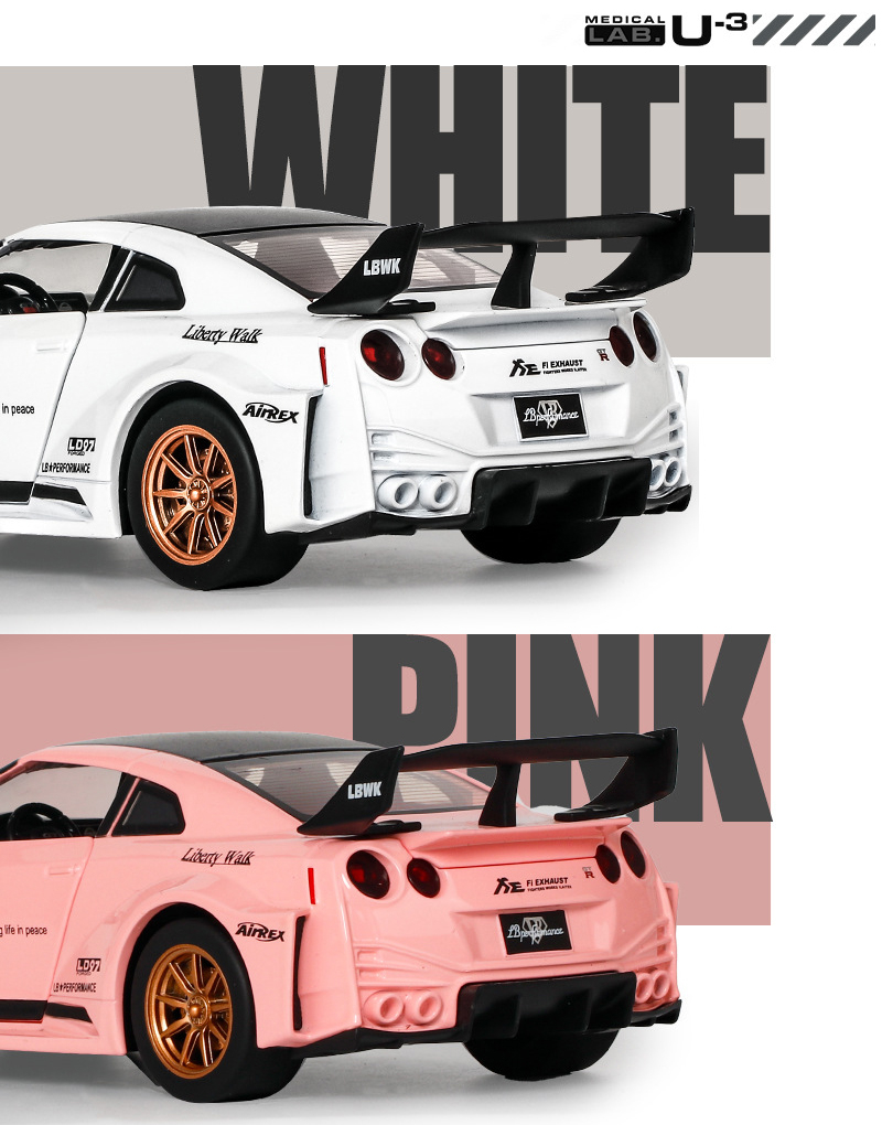 Diecast car 1:24 Nissan GTR-CSR2 LBWK Models Alloy Diecast Toy Vehicle ...