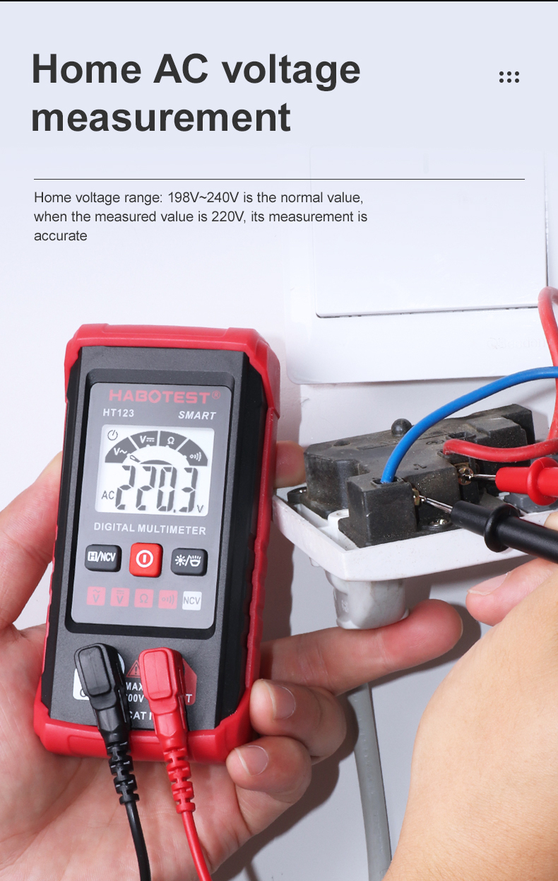 600V Smart Mini Digital Multimeter Auto Ranging AC/DC Voltage Voltmeter ...