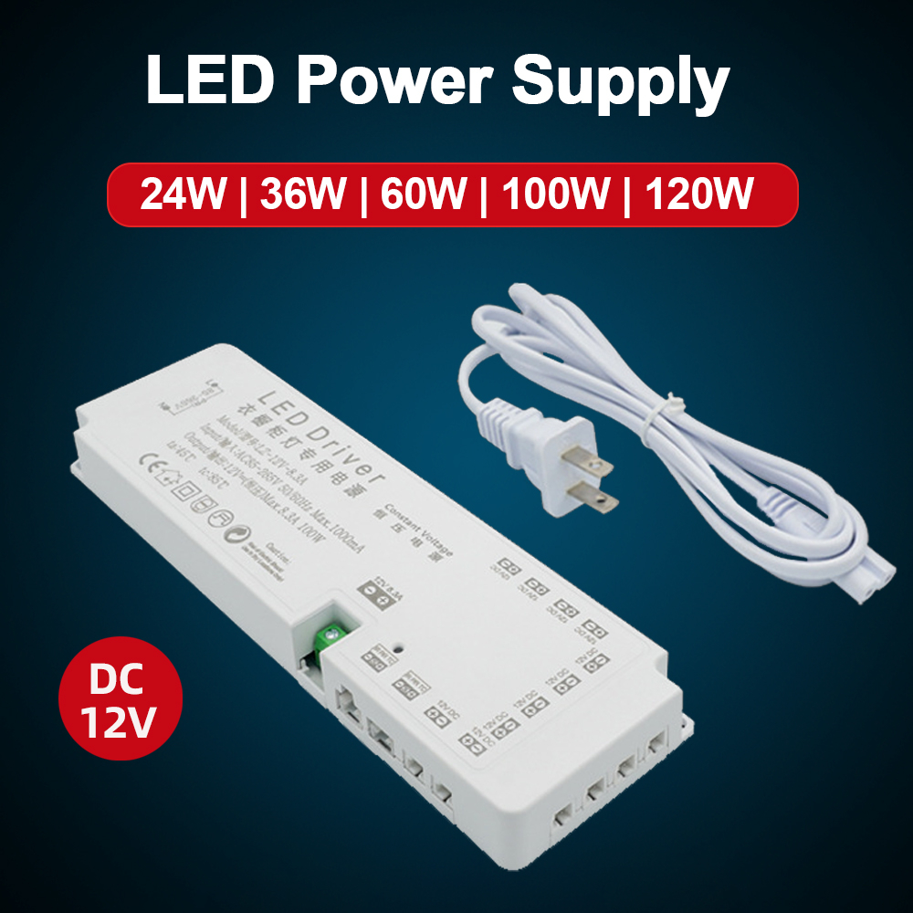12V LED Driver Power Supply 24W 36W 60W 100W 120W Lighting Transformer ...