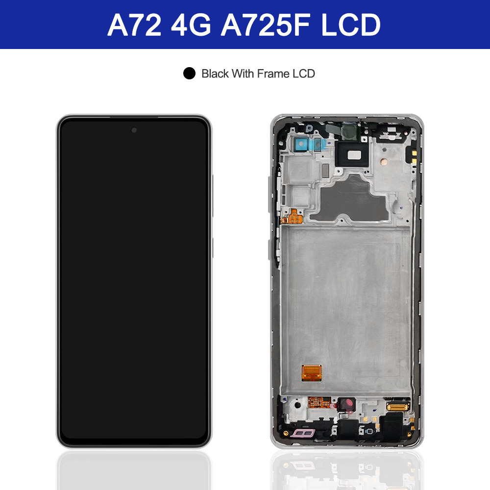 Original AMOLED LCD For Samsung Galaxy A72 4G A725 A725F LCD with Frame Display Touch Screen ...
