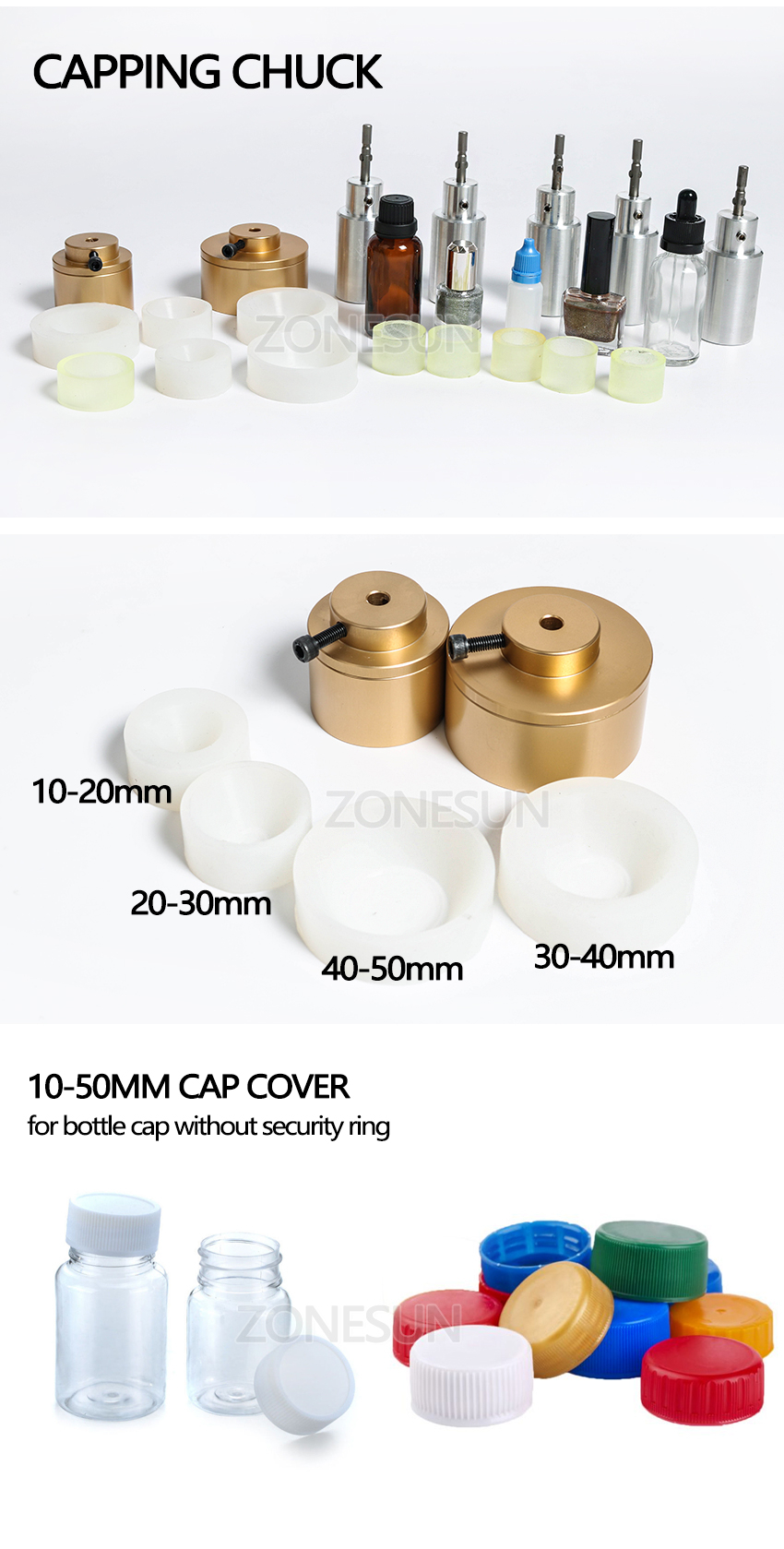 ZONESUN 80W 100W 160W Handheld Electric Capping Machine Portable Bottle ...