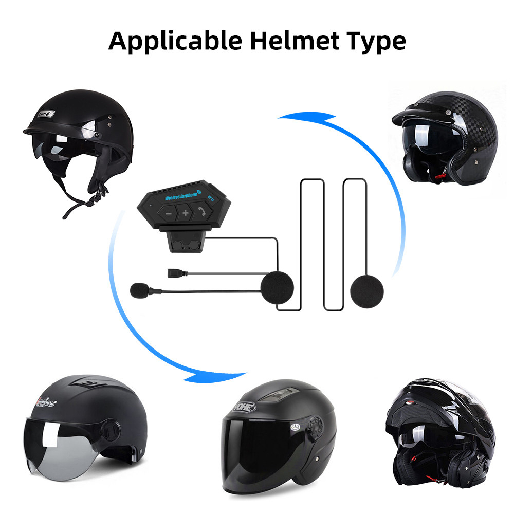 BT12 Earbuds Bluetooth Earphone Motorcycle Helmet Headset Wireless ...