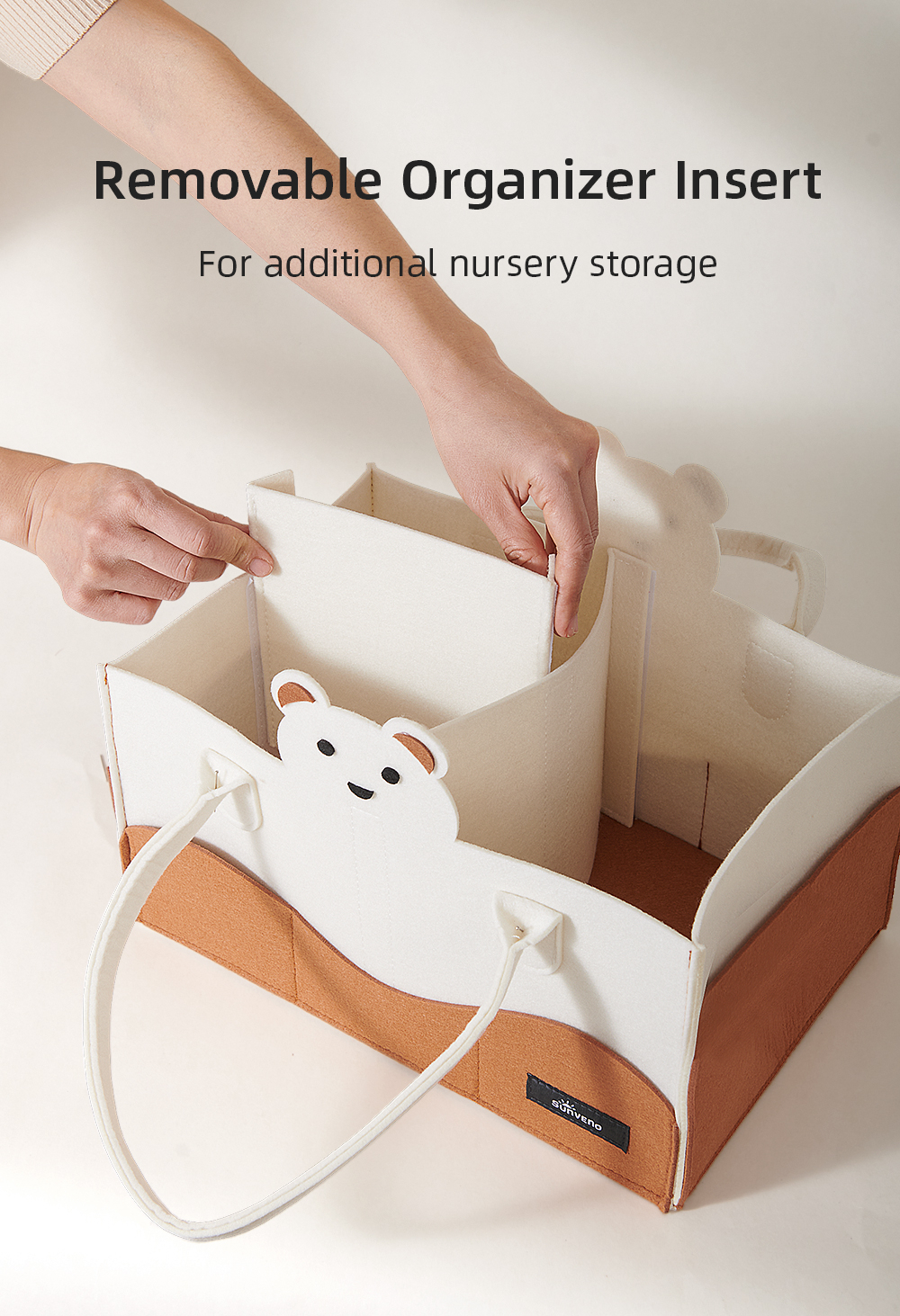 SUNVENO Portable Baby Diaper Caddy Organizer Holder Bag for Baby Wipes ...