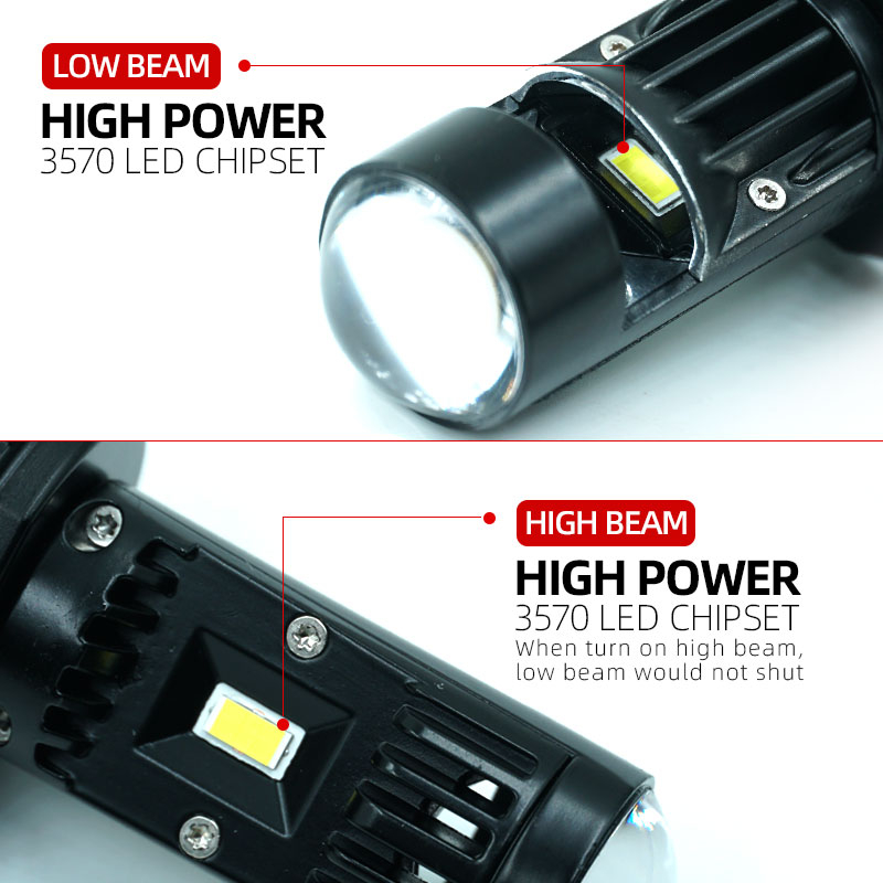 TUFFOO Plug And Play Motorcycle Mini H4 HS1 LED Headlight Projector ...