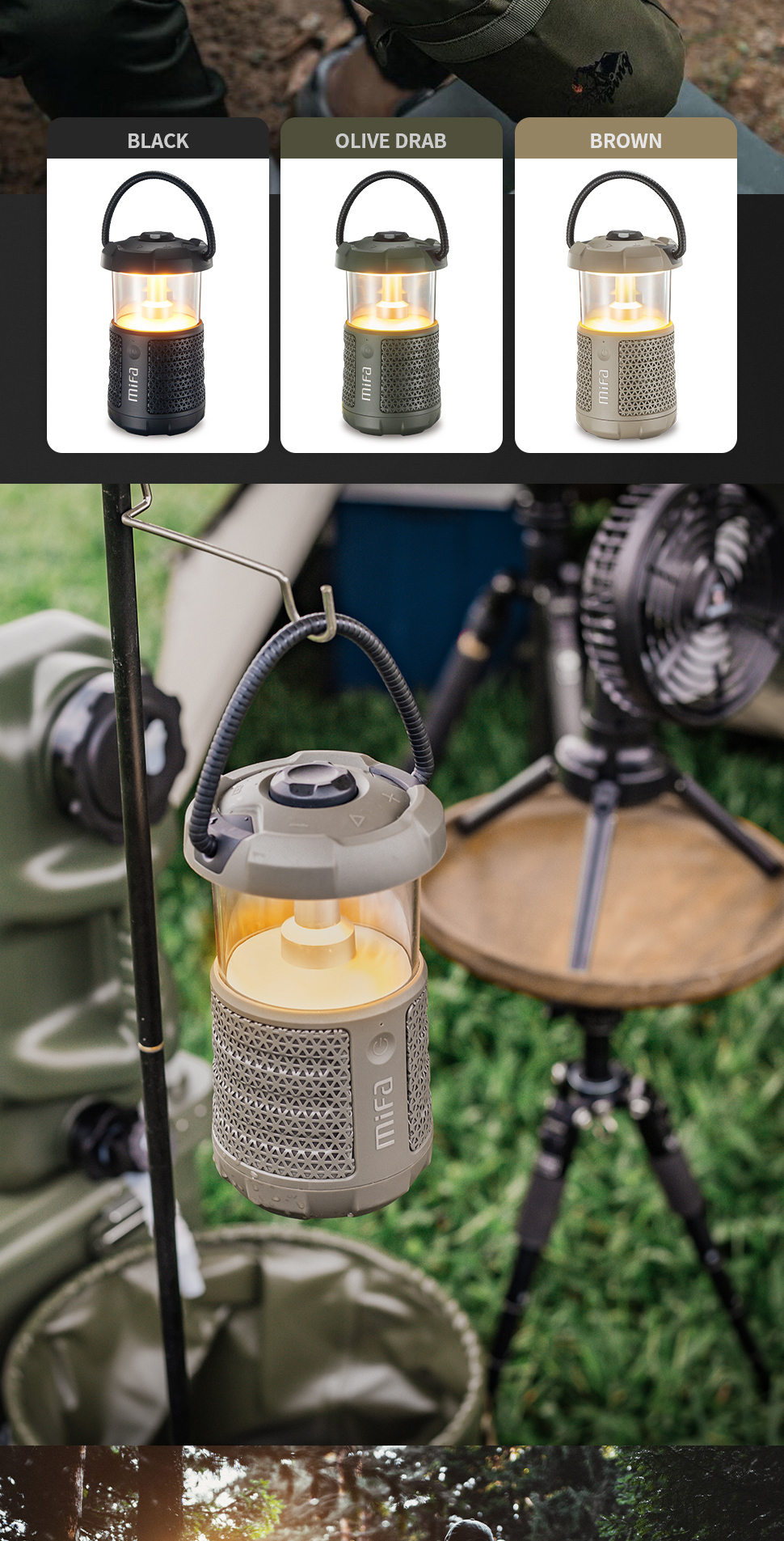 Mifa Wild Camping Outdoor Bluetooth 5.3 Speaker with Lantern, Powerful ...